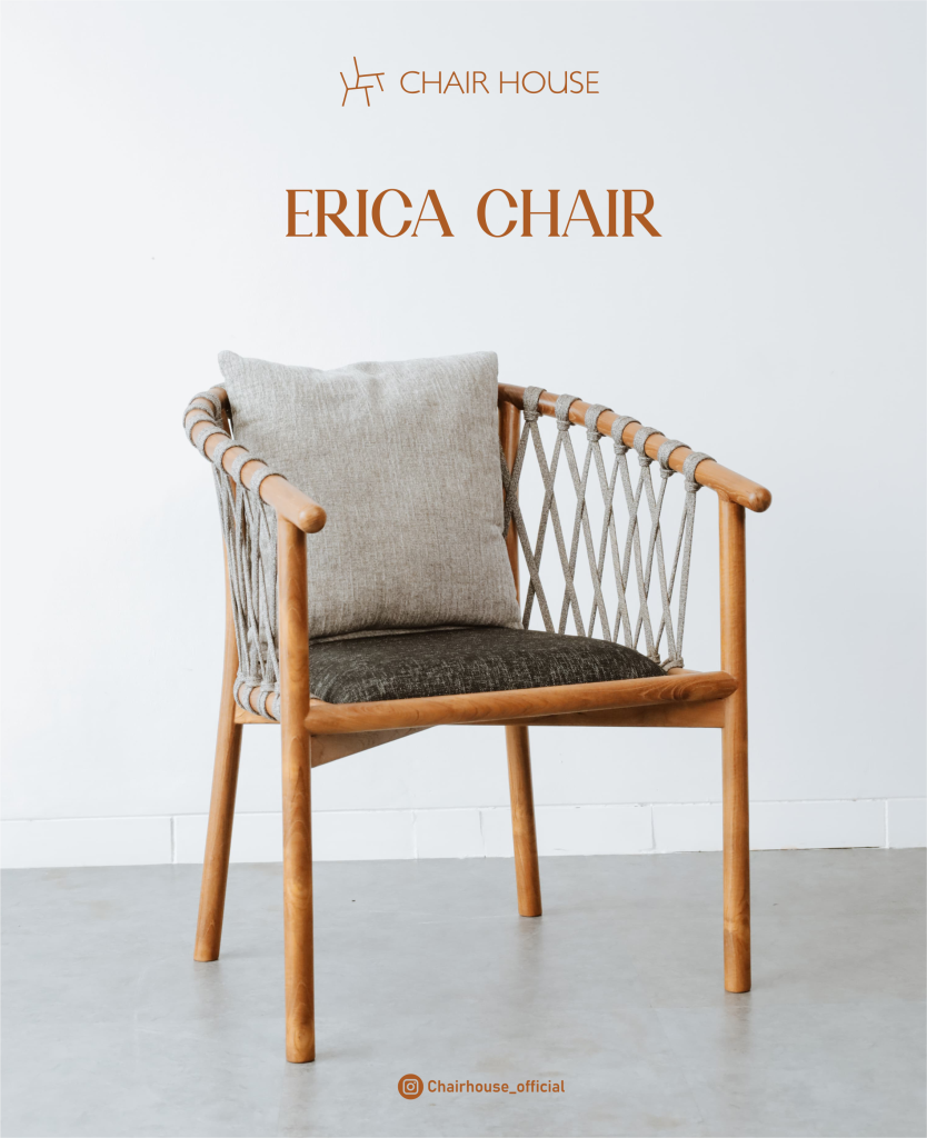 Teak rope chair dining