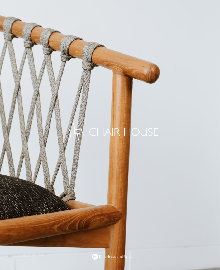 Teak rope chair dining