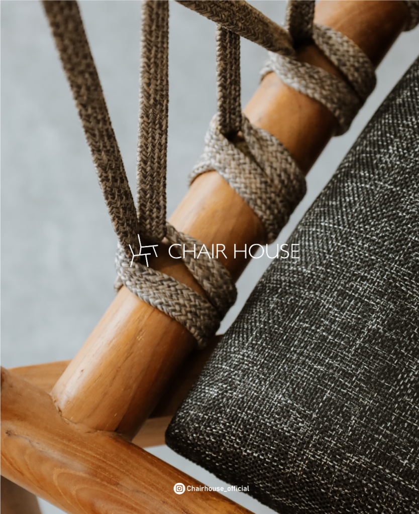 Teak rope chair dining
