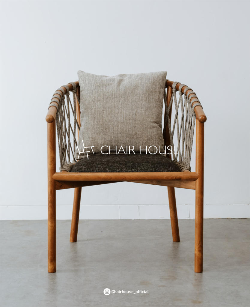 Teak rope chair dining
