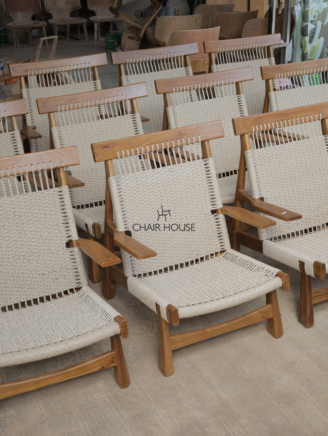 solid wood rattan chair